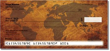 Map of the World Personal Checks - PChecks.com